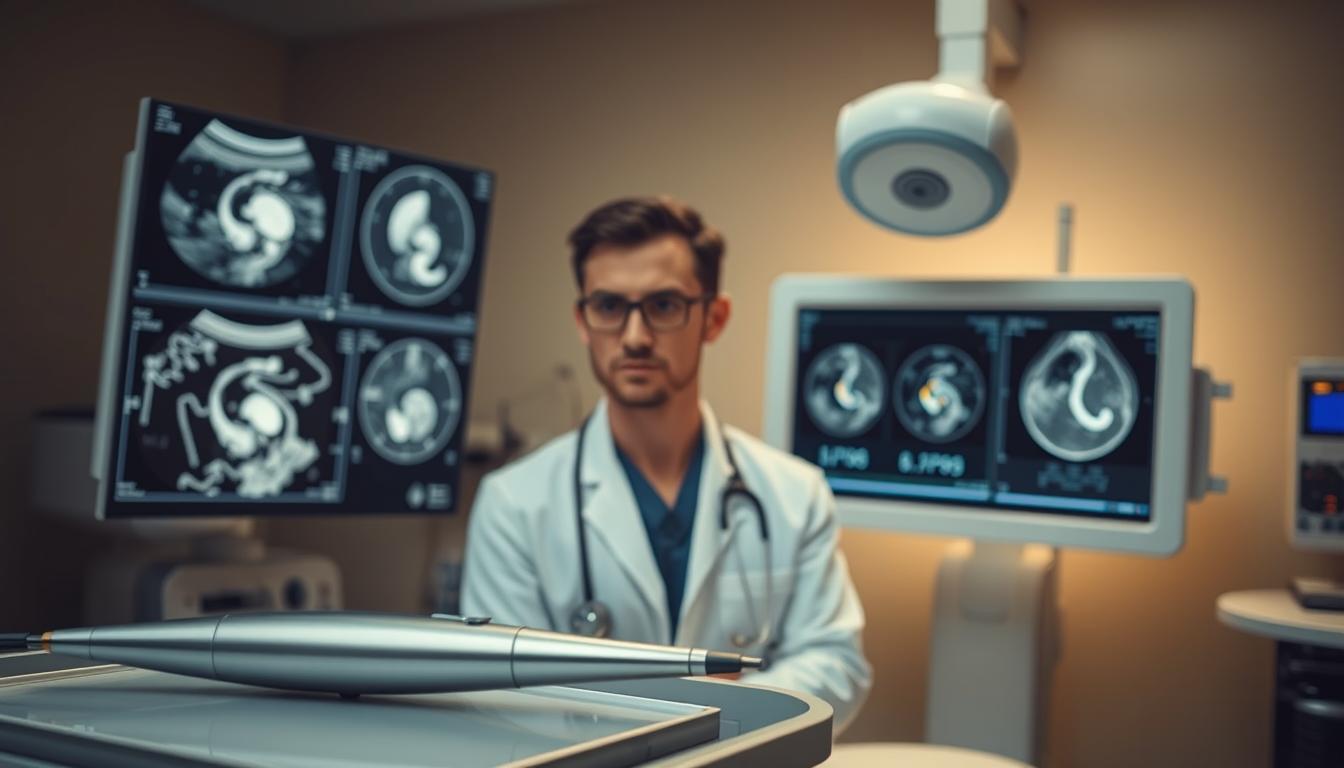 EUS technique for pancreatic cyst evaluation
